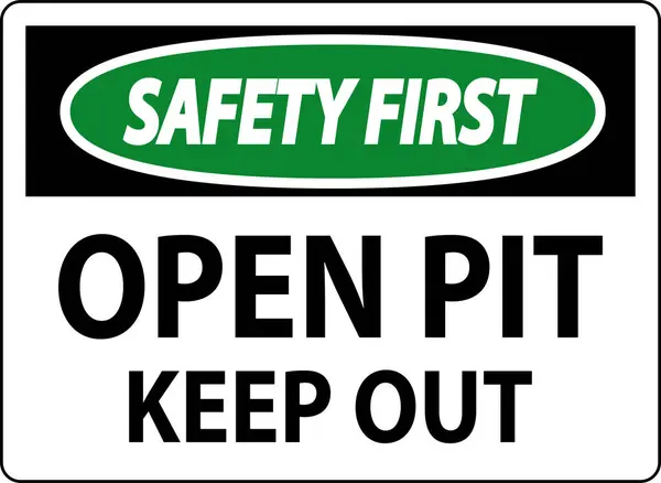 Caution Open Pit Sign Open Pit Keep Out Stock Vector by ©Seetwo 687227502