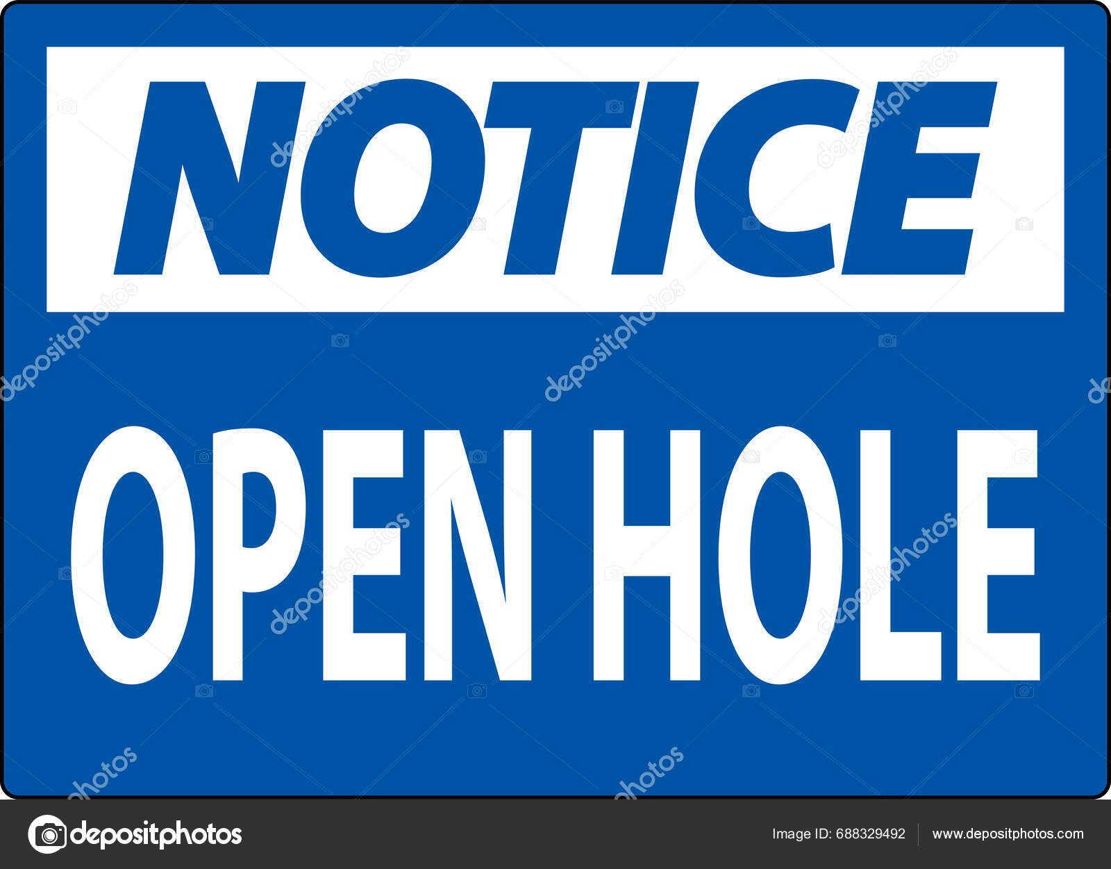 Notice Sign Open Holes Stock Vector by ©Seetwo 688329492