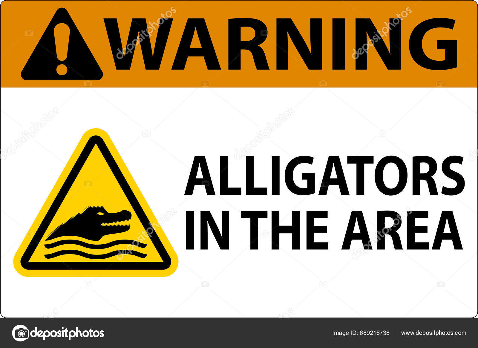 Warning Alligators Area Sign Stock Vector by ©Seetwo 689216738