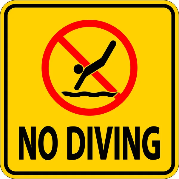 Pool Safety Sign Caution Diving Stock Vector by ©Seetwo 694480338