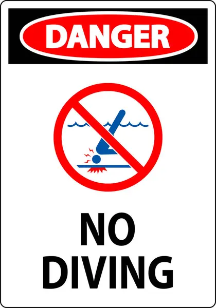 Water Safety Sign Warning Diving Area Stock Vector by ©Seetwo 695955942