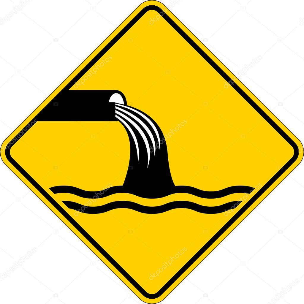 Advertencia de señalización de seguridad del agua: brote de efluentes ...