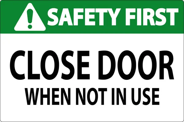 Safety First Sign Open Door Stock Vector by ©Seetwo 699730912