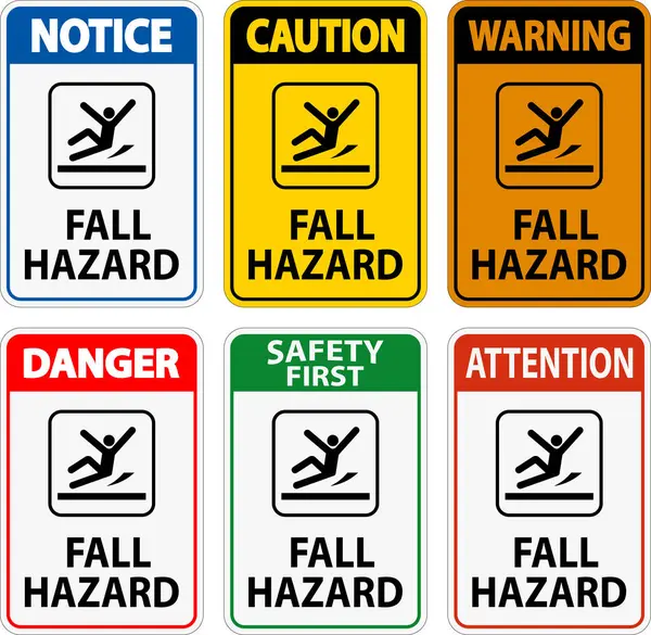 Safety First Sign Fall Hazard Stock Vector by ©Seetwo 699731094