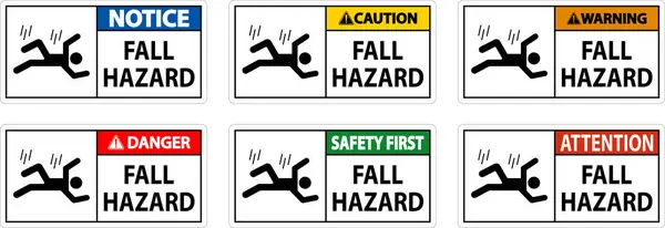 Safety First Sign Fall Hazard Stock Vector by ©Seetwo 699731094