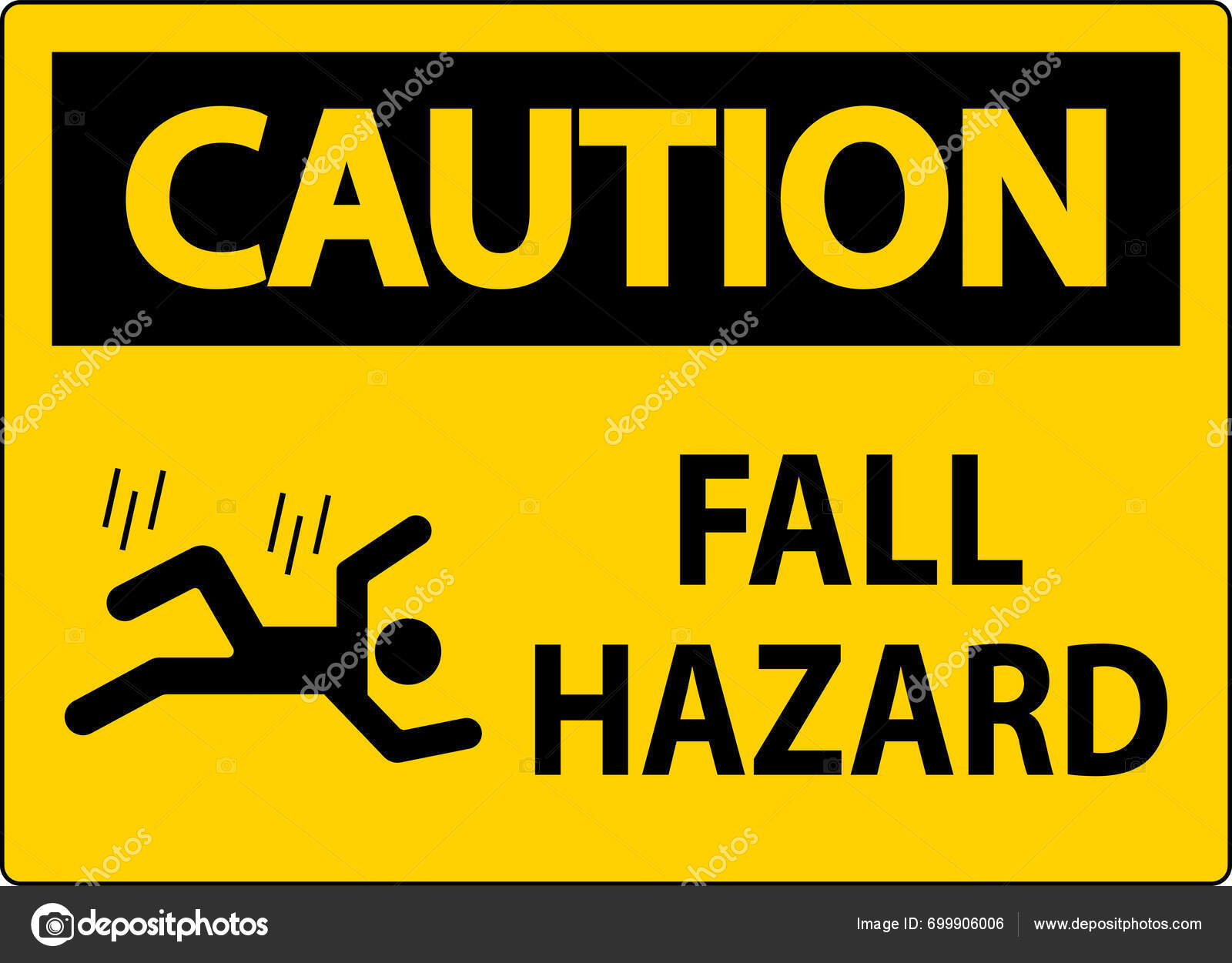 Caution Sign Fall Hazard Stock Vector by ©Seetwo 699906006