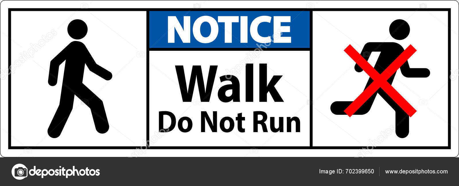 Running Safety Sign Caution Walk Run Stock Vector by ©Seetwo 702399650