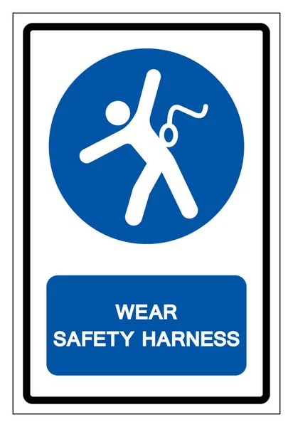 Safety Harness Must Be Worn Symbol Sign,Vector Illustration, Isolated ...