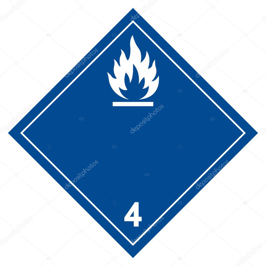 Clase 4 Peligroso cuando signo de símbolo húmedo, ilustración vectorial ...