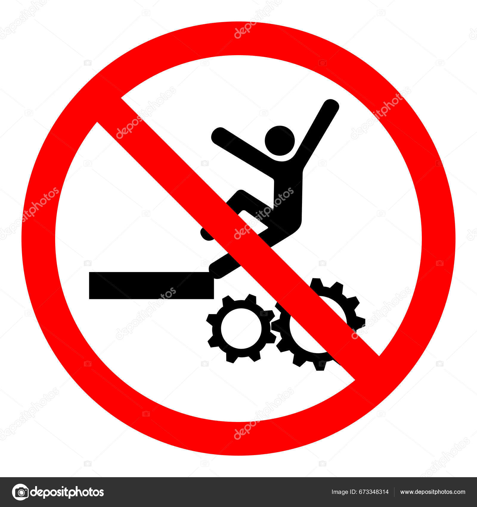 Injury Hazard Falling Moving Machinery Hazard Symbol Sign Vector ...