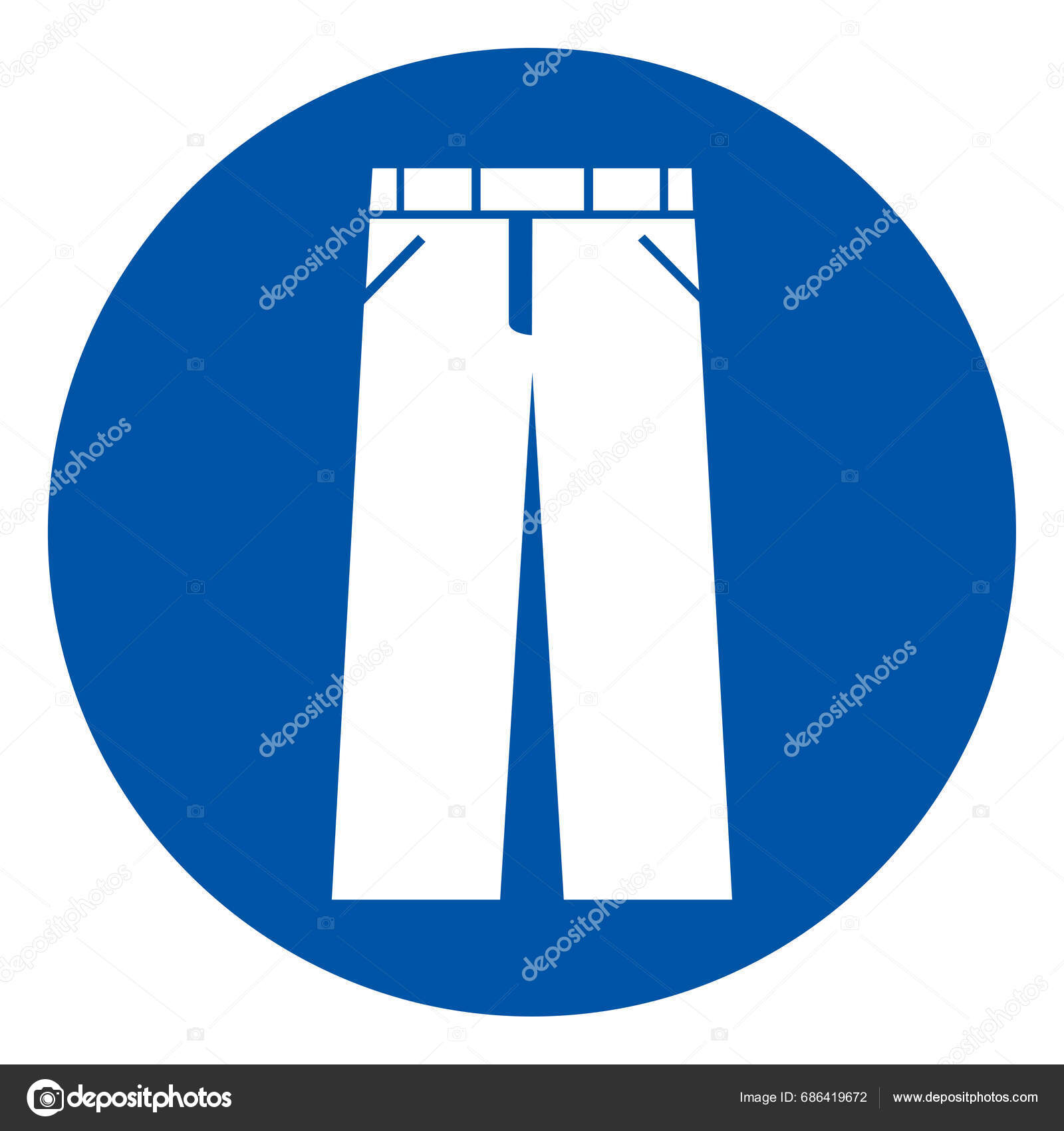 Sinal Símbolo Calças Longas Ilustração Vetorial Isolado Rótulo Fundo ...