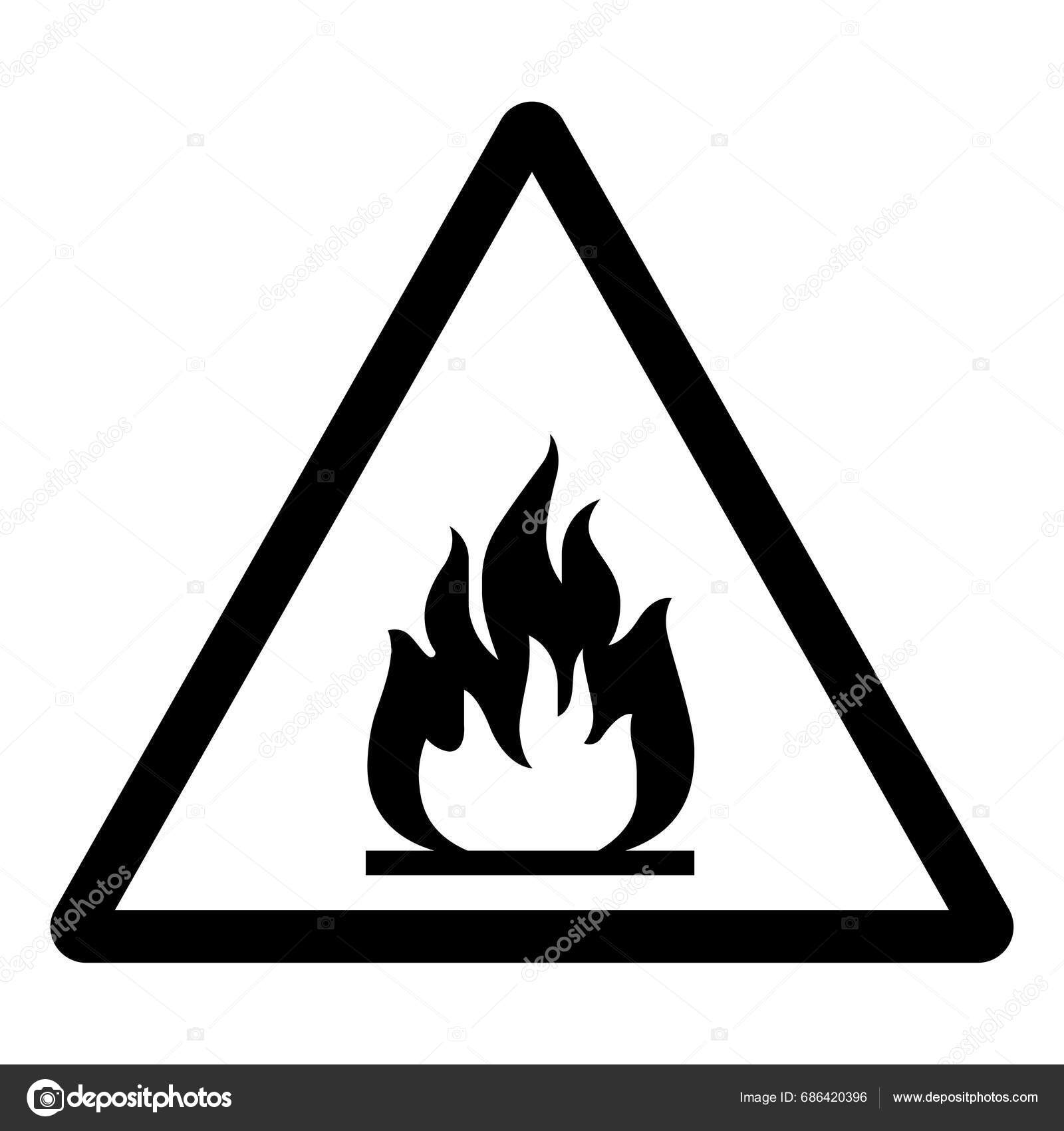 Sinal Símbolo Área Inflamável Ilustração Vetorial Isolar Rótulo Fundo ...