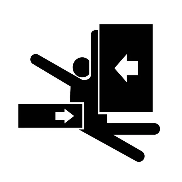 Crush Body Hazard Black Icon Vector Illustration Isolate White ...