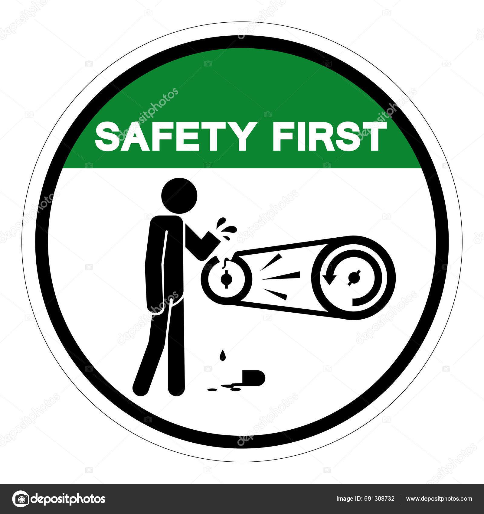 Safety First Guard Removed Risk Severe Injury Symbol Sign Vector Stock ...