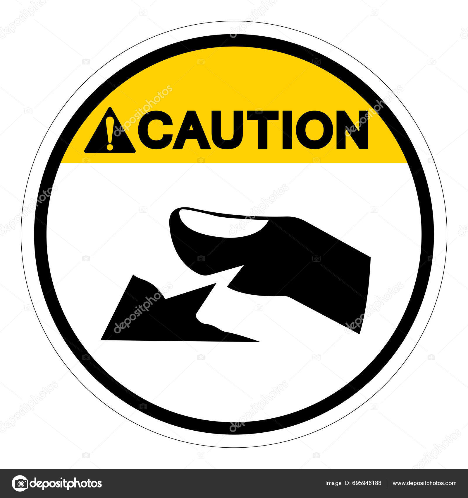 Caution Sharp Edge Finger Hazard Symbol Sign Vector Illustration ...