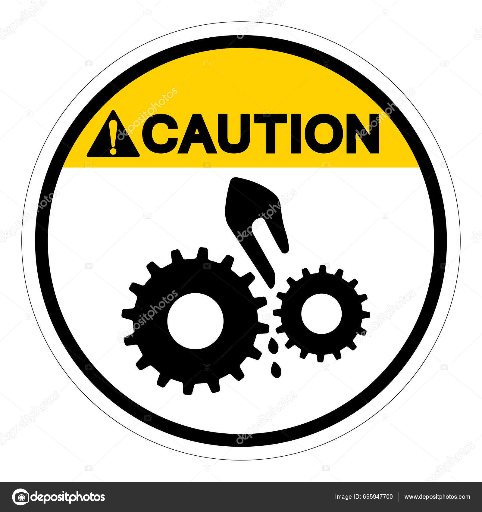Caution Moving Machinery Symbol Sign Vector Illustration Isolate White ... Caution Moving Machinery Symbol Sign Vector Illustration Isolate White ...
