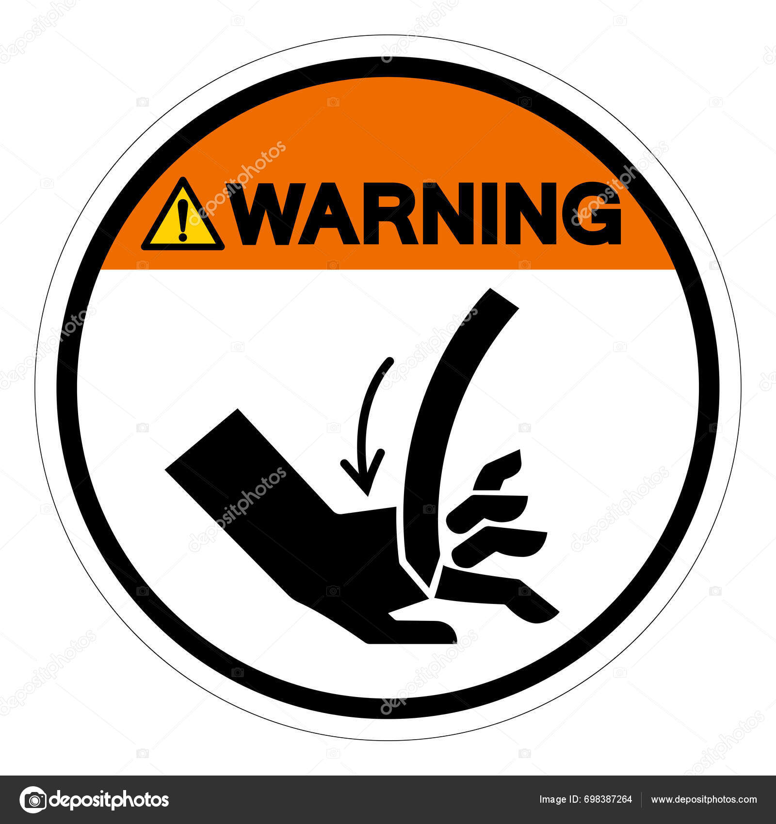 Warning Cutting Hand Curved Blade Symbol Sign Vector Illustration ...