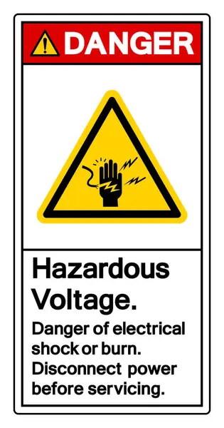 Danger Electrical Hazard Turn Power Servicing Symbol Sign Vector ...