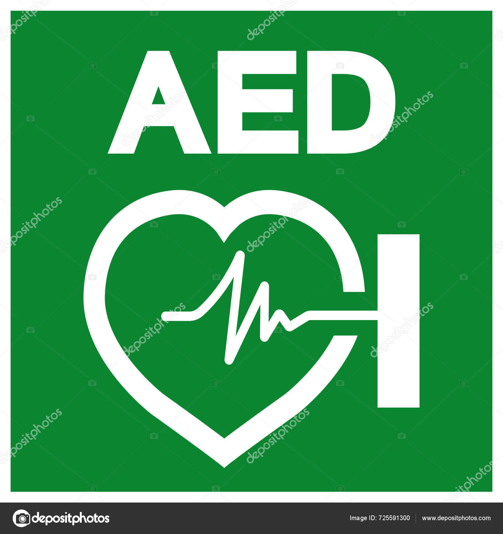 Aed Automated External Defibrillator Symbol Sign Vector Illustration ...