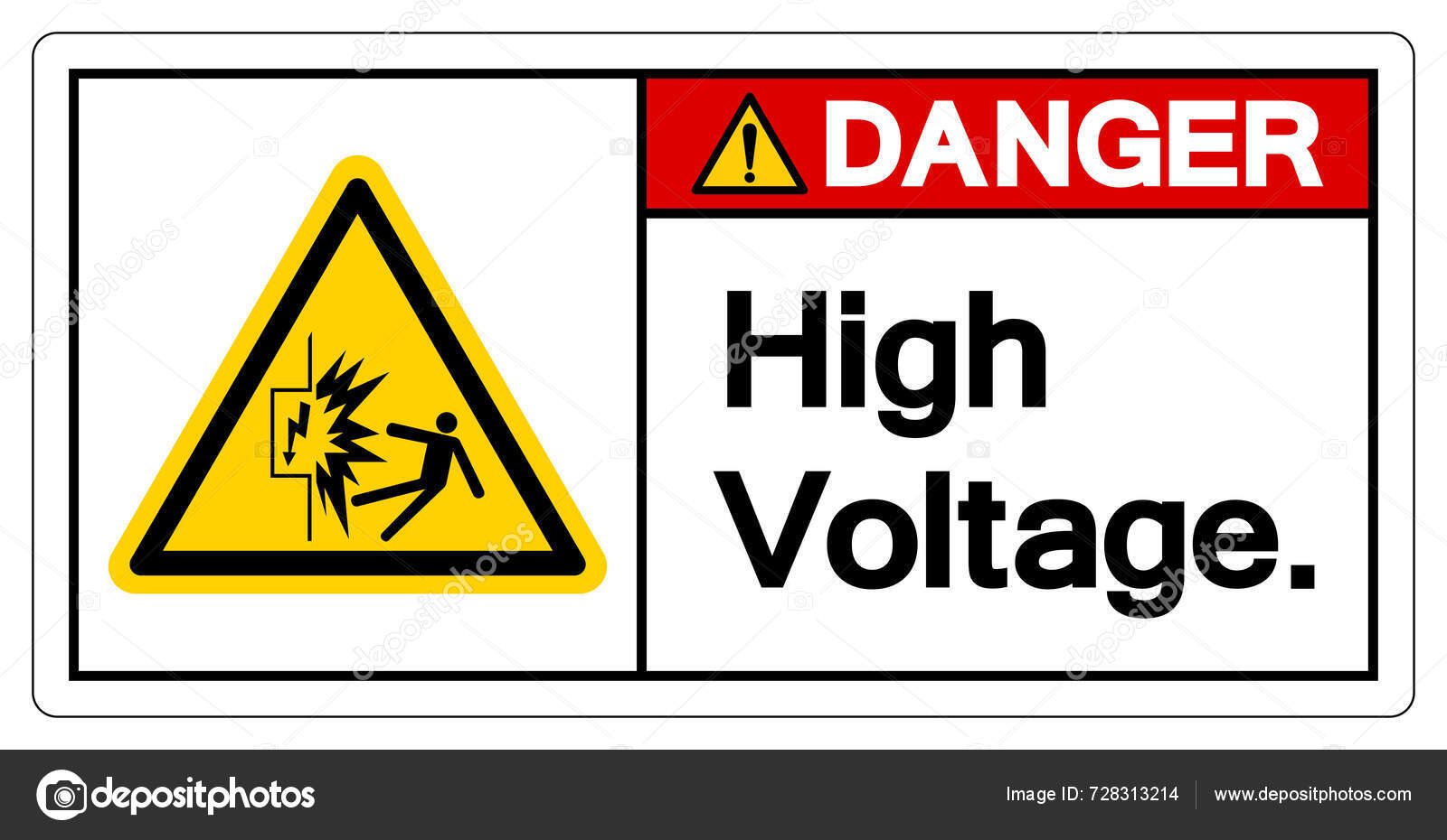 Danger High Voltage Symbol Sign Vector Illustration Isolate White ...