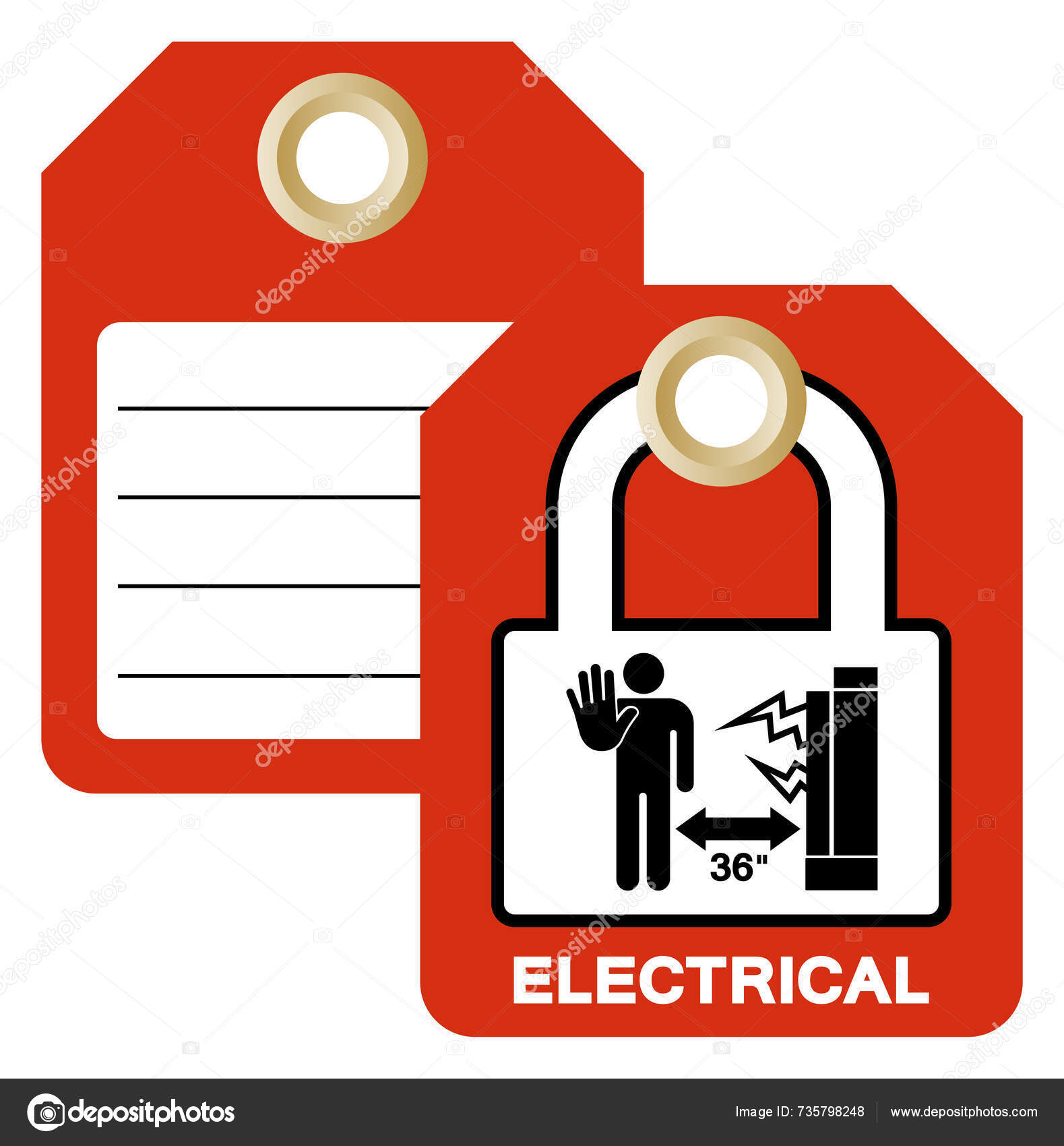 Electrical Tag Label Symbol Sign Vector Illustration Isolate White ...