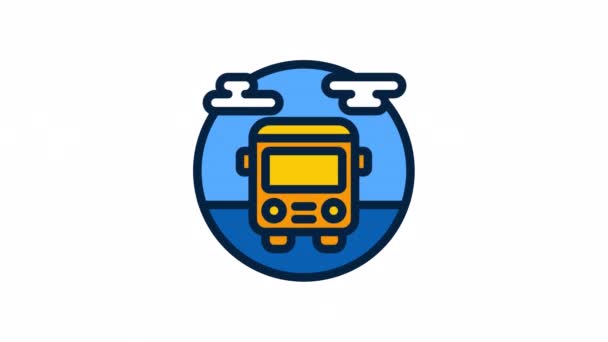 Bus Transportation Animated Icon Transparent Background — Stock Video ...