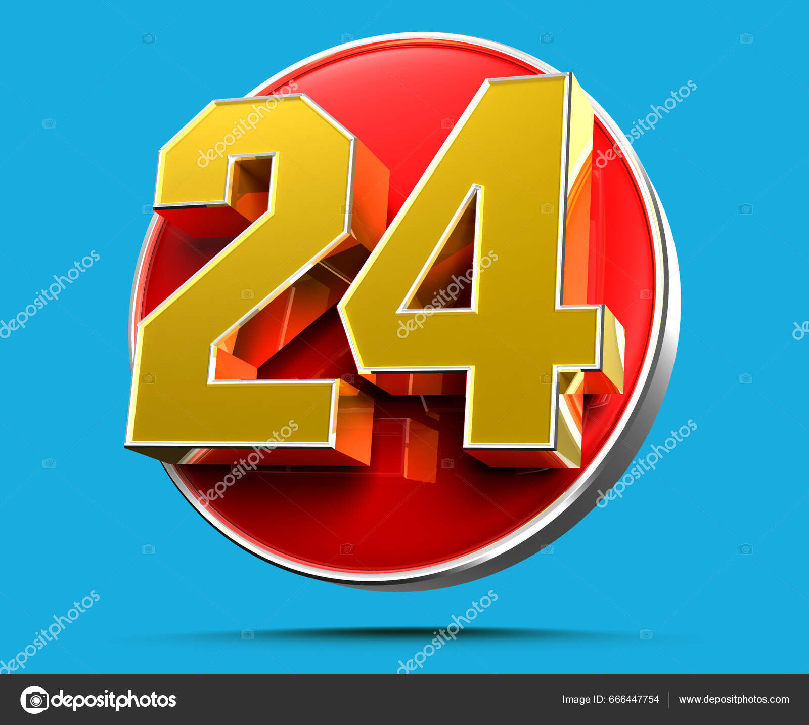 Number Yellow Polygonal Illustration Blue Background Have Work Path ...