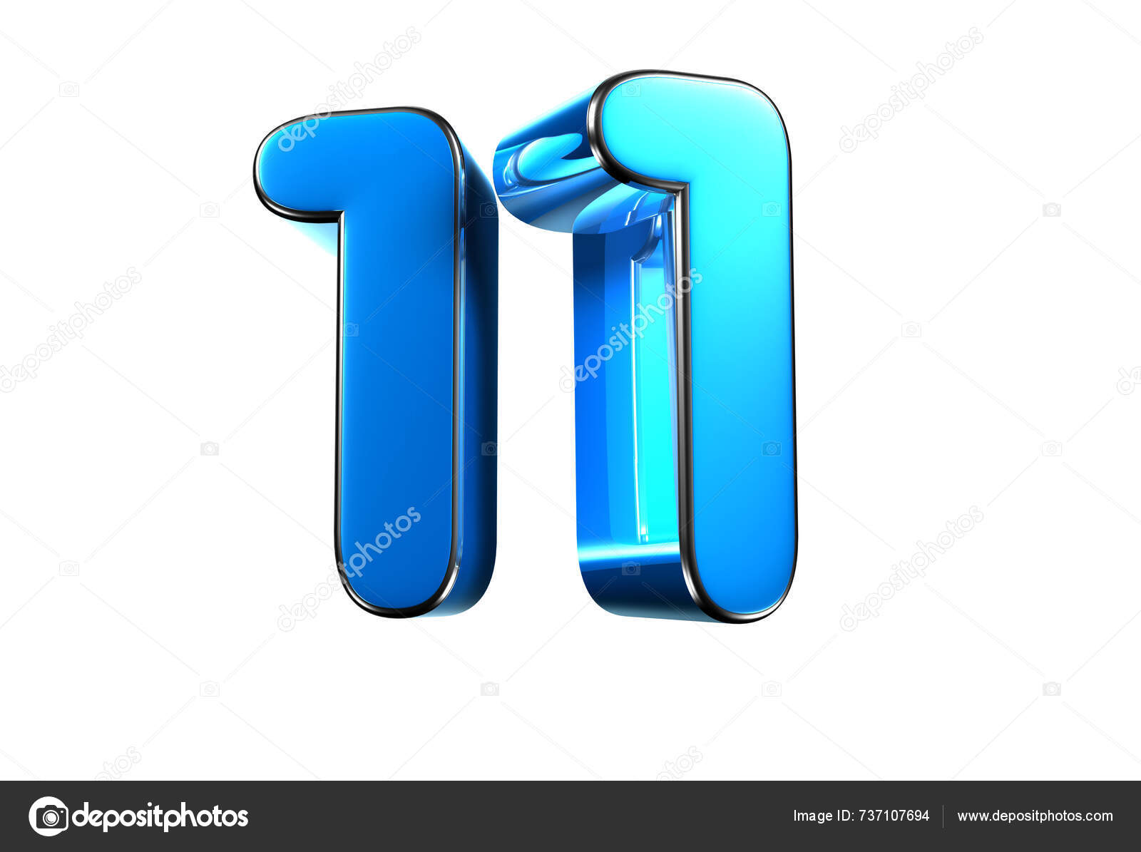 Blue Number Illustration Sign White Background Have Work Path ...