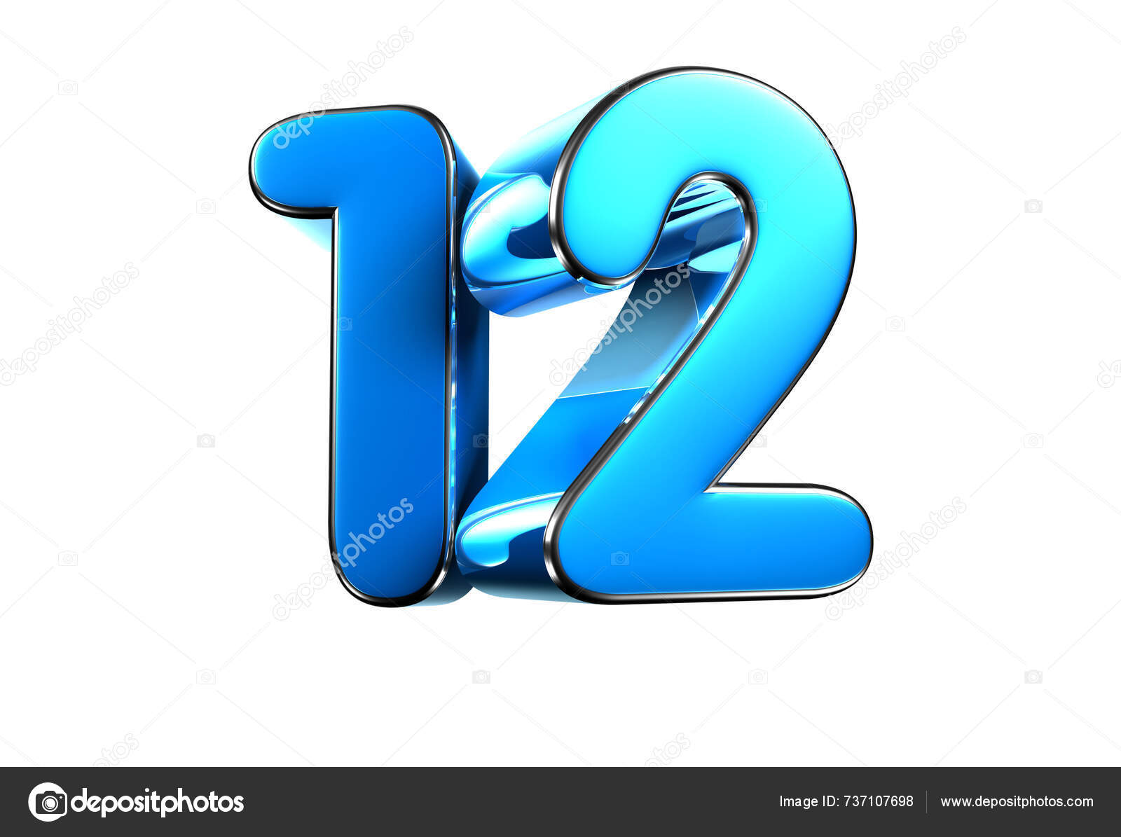 Blue Number Illustration Sign White Background Have Work Path ...