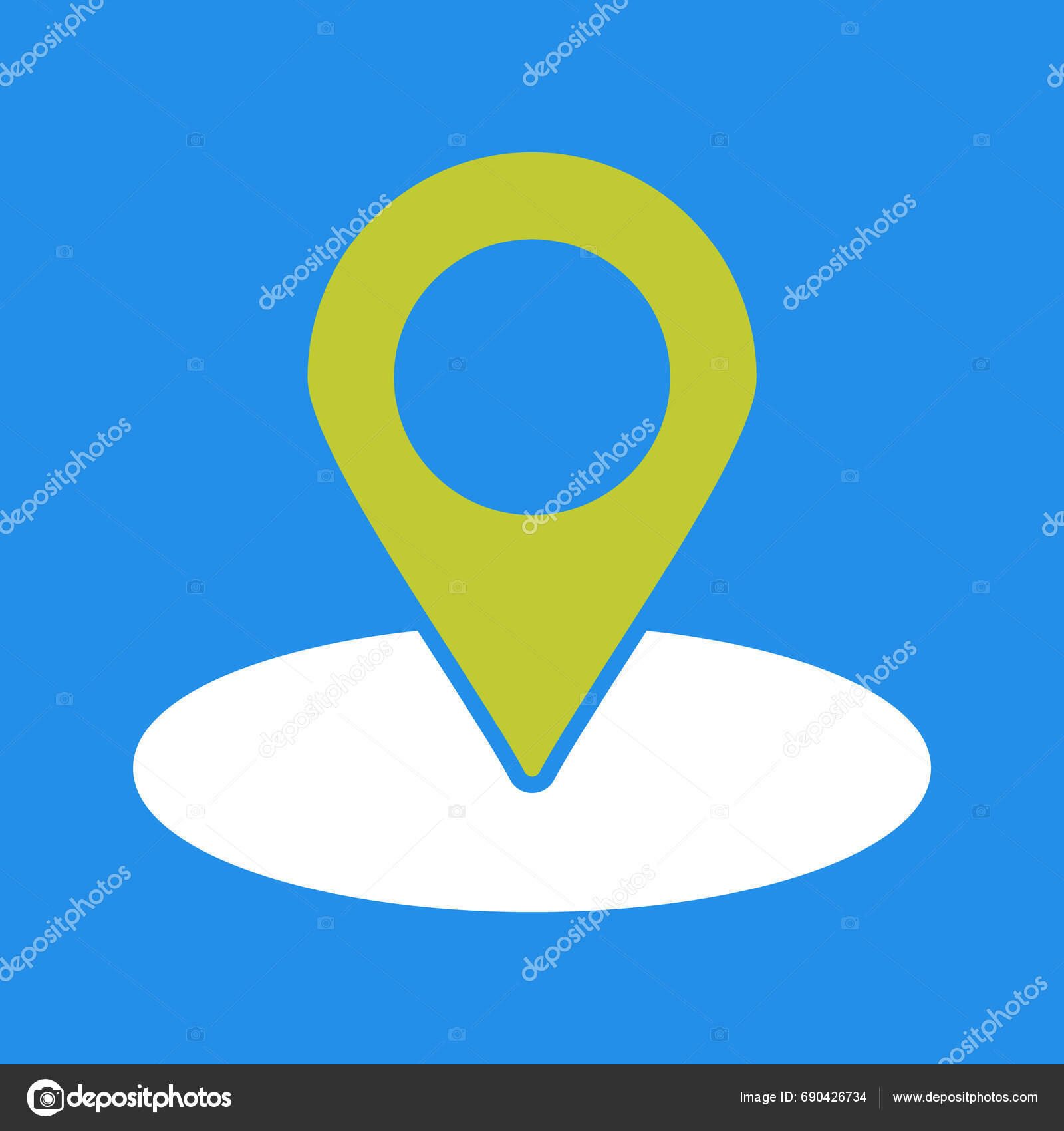Map Pointer Icon Location Marker Symbol Flat Design Style Eps Stock ...