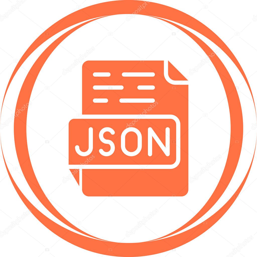 json icono de formato de archivo, vector de ilustración 2024