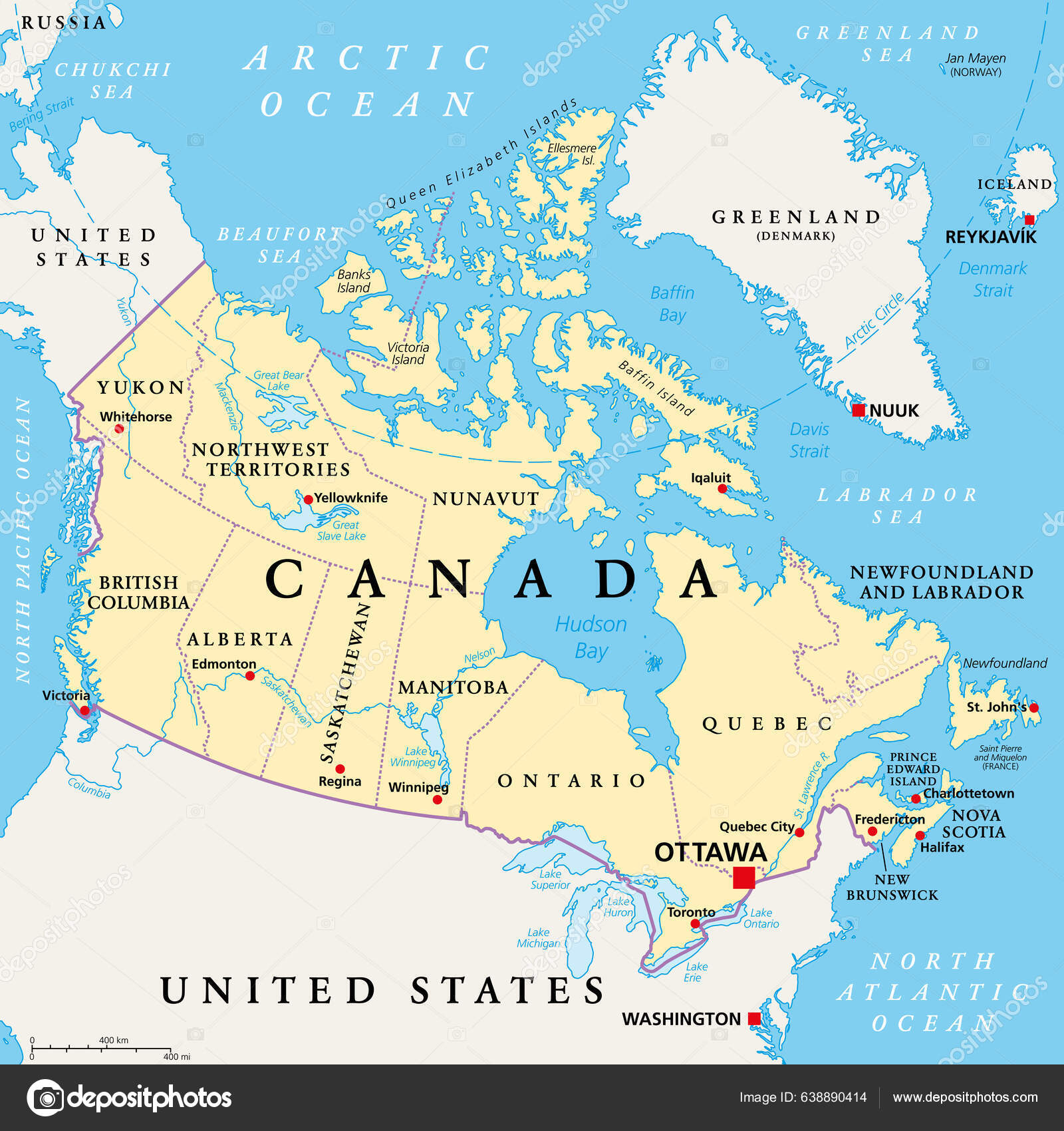 Canada Administrative Divisions Political Map Ten Provinces Three ... Canada Administrative Divisions Political Map Ten Provinces Three ...