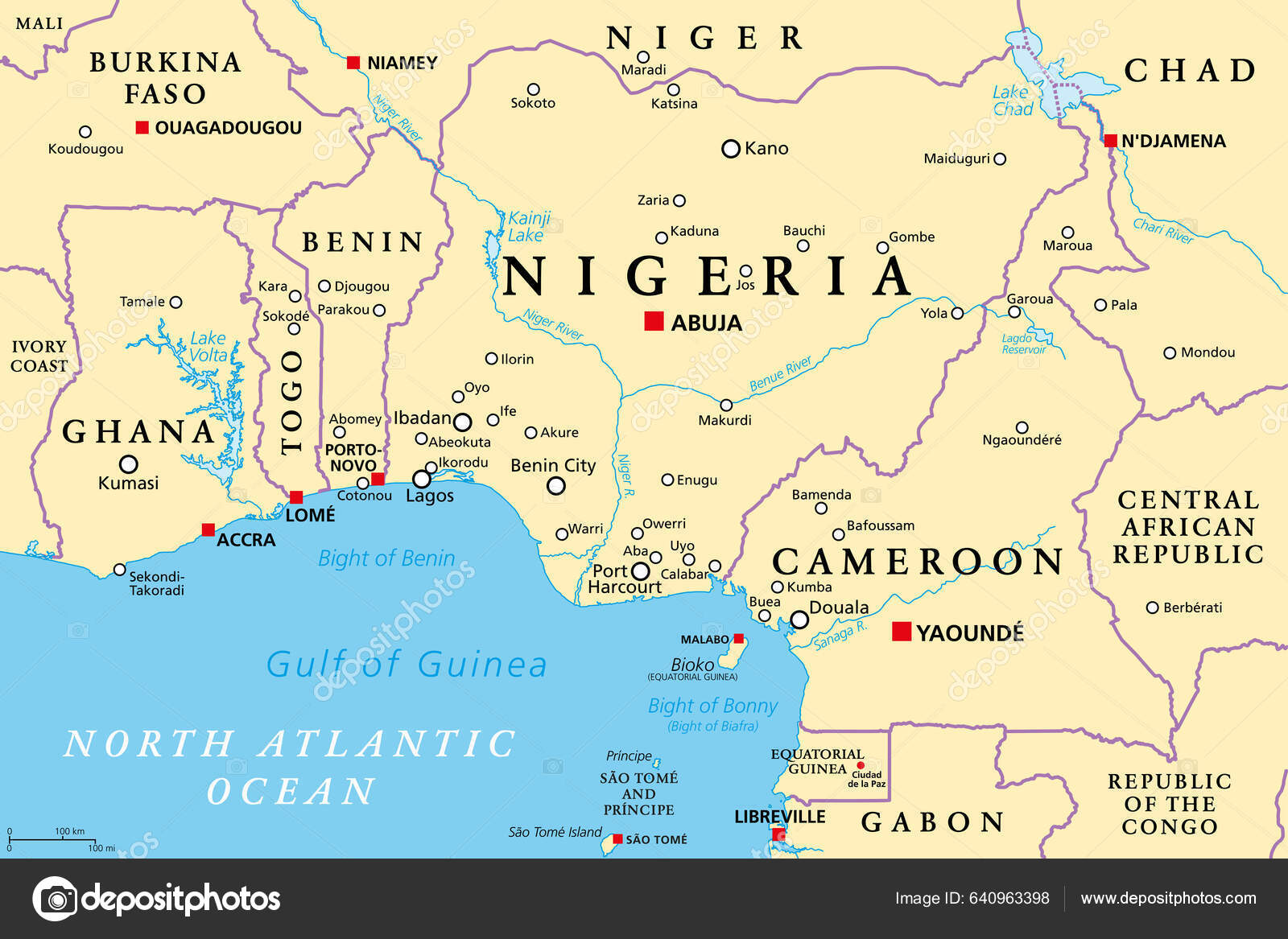 Nigeria Political Map Africa