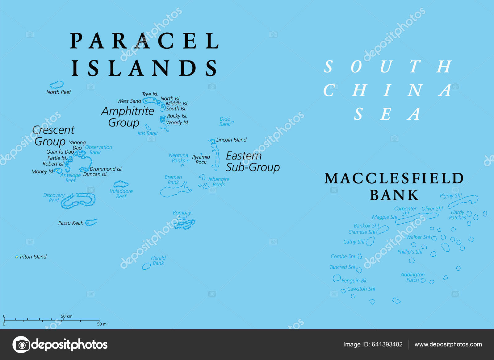 Paracel Islands Political Map Also Known Xisha Islands Hoang ...