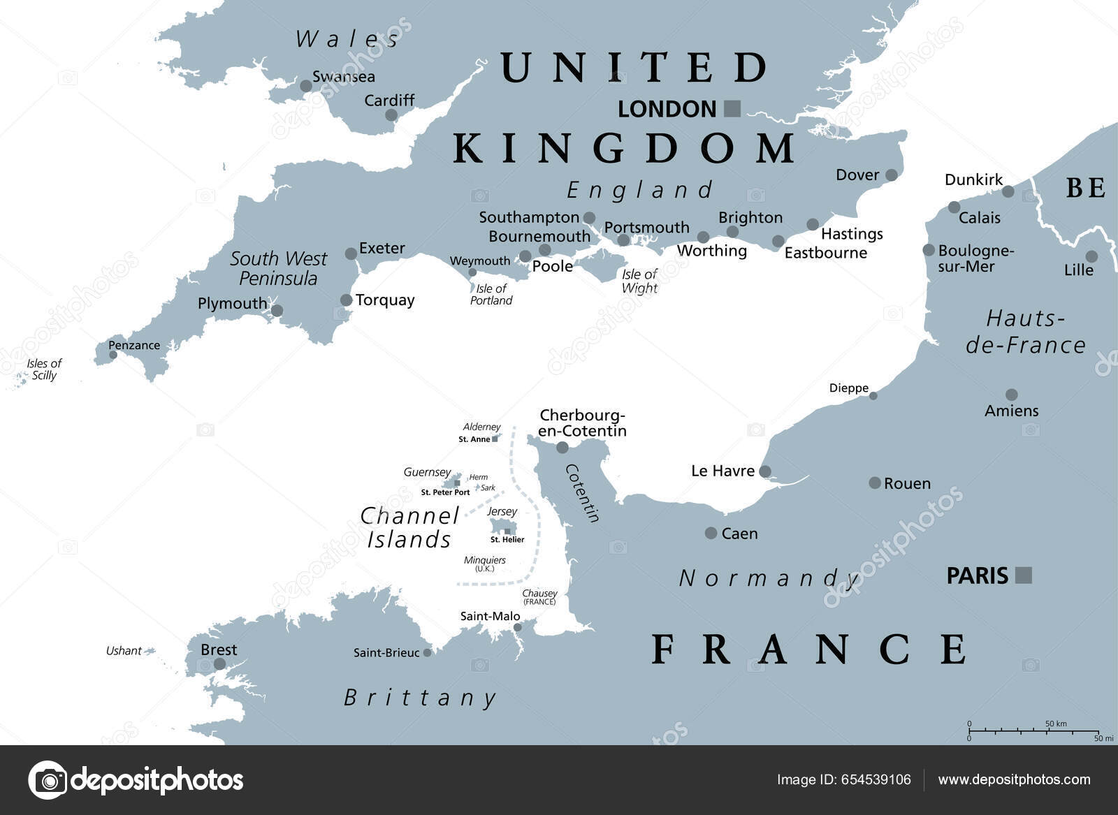 Kaart Van De Straat Van Dover