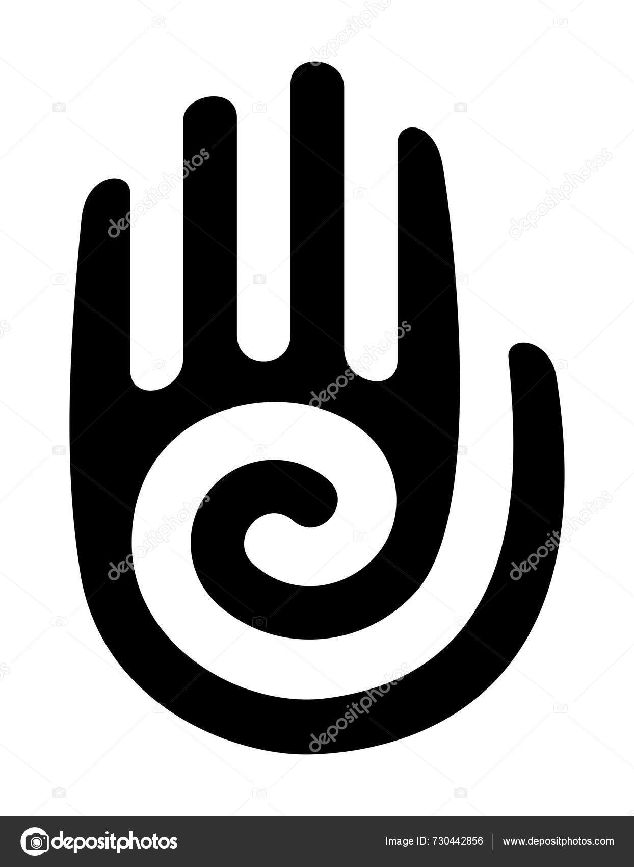 Símbolo Mano Curativa Los Nativos Americanos Representa Vida Humana ...