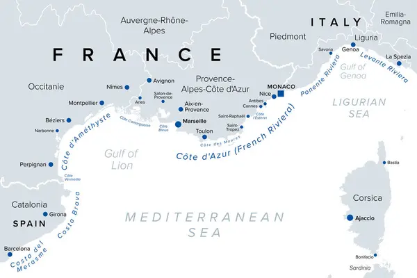 Mediterranean sea map Vector Images | Depositphotos