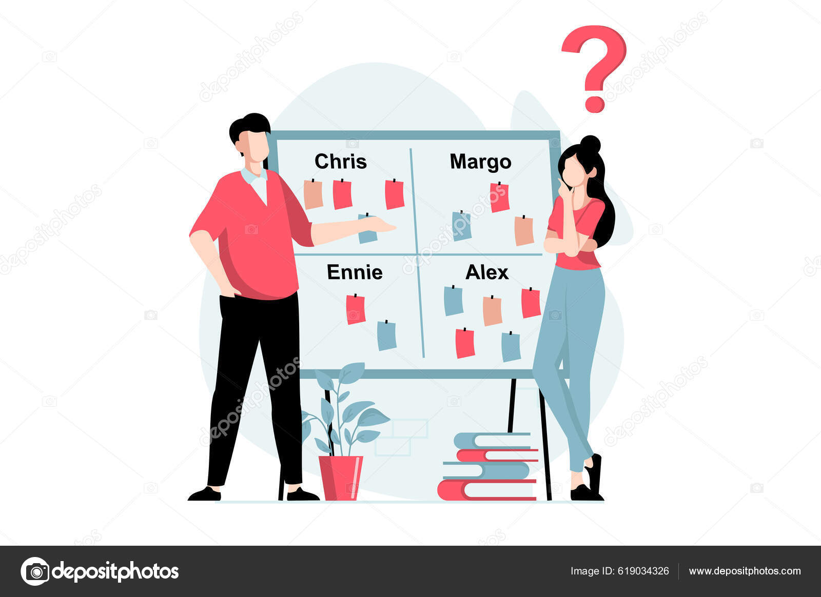 Focus Group Concept People Scene Flat Design Man Woman Studying Stock Vector Image by ©alexdndz ...