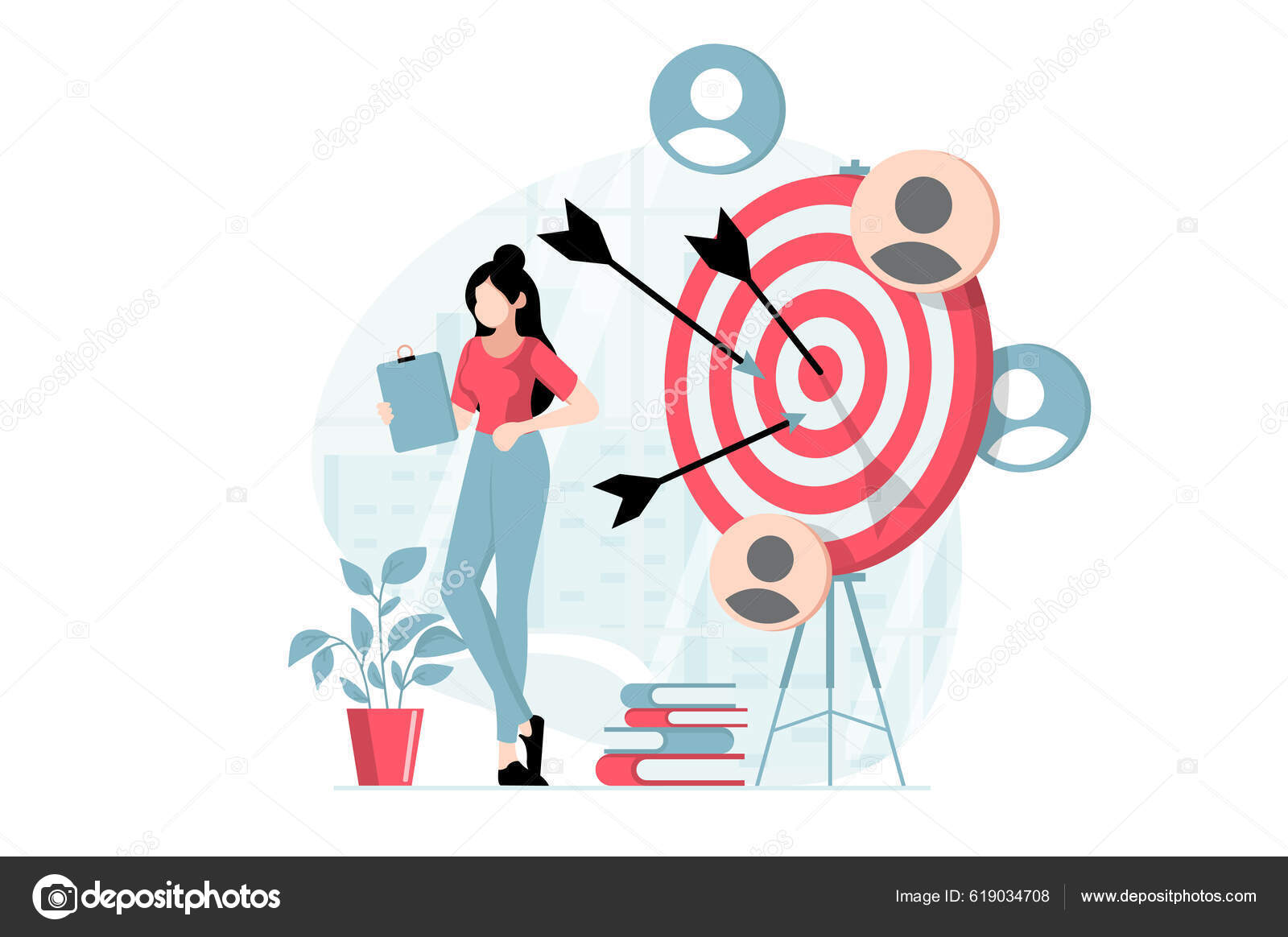Focus Group Concept People Scene Flat Design Woman Conducts Marketing Stock Vector Image by ...