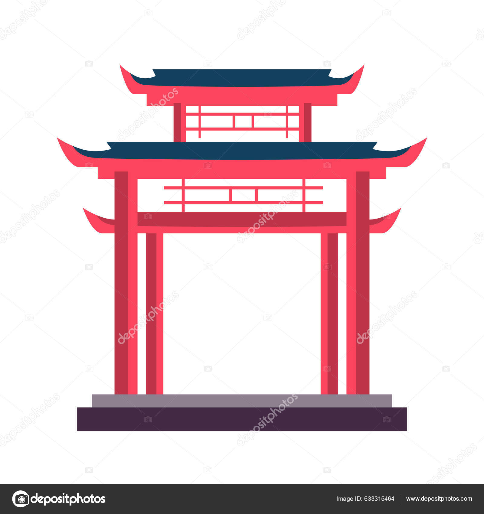 Tor Traditionellen Asiatischen Stil Japanischer Oder Chinesischer ...