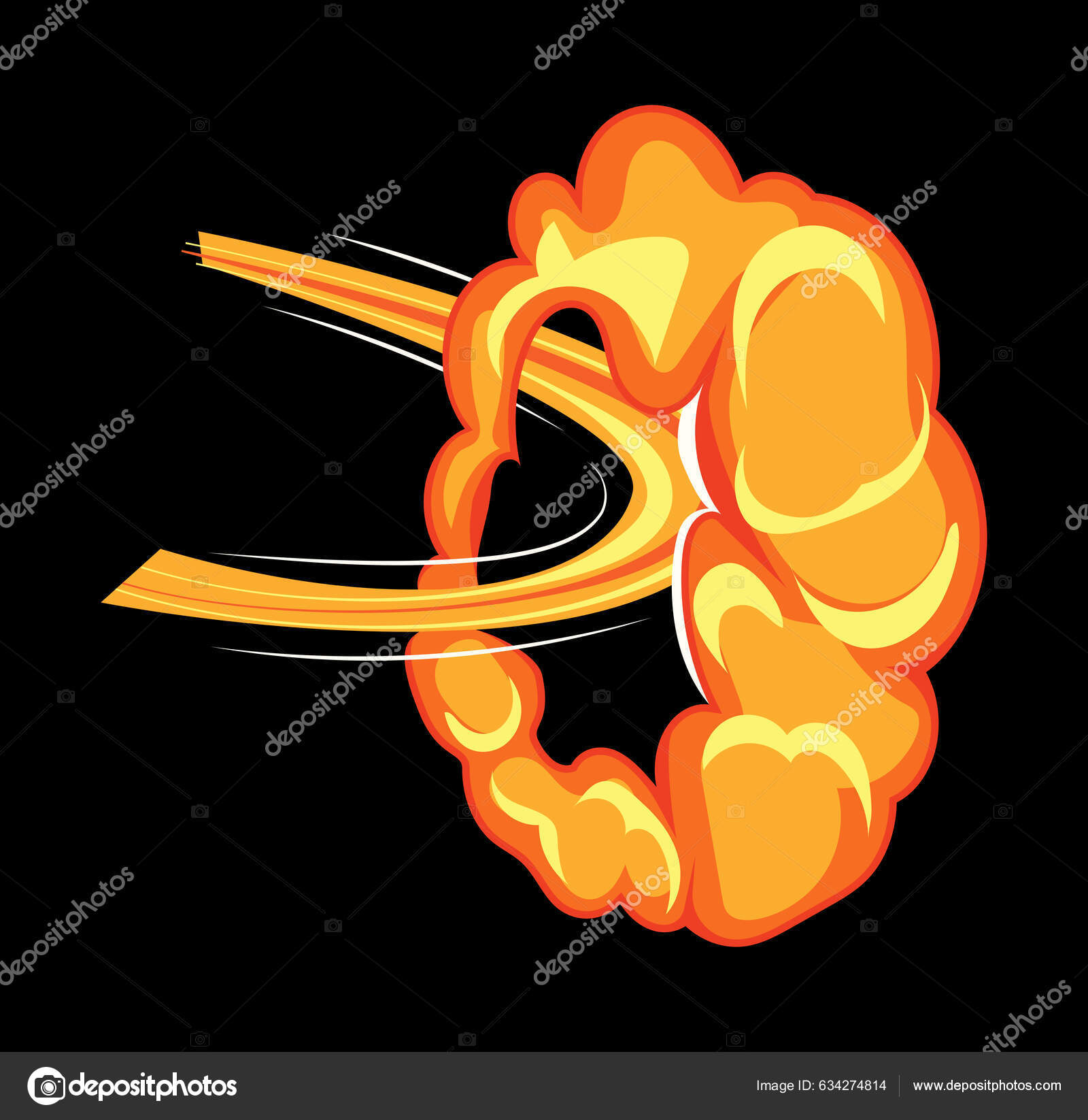 Fire Ring Explosion Effect Burning Motion Turning Trail Vector ...