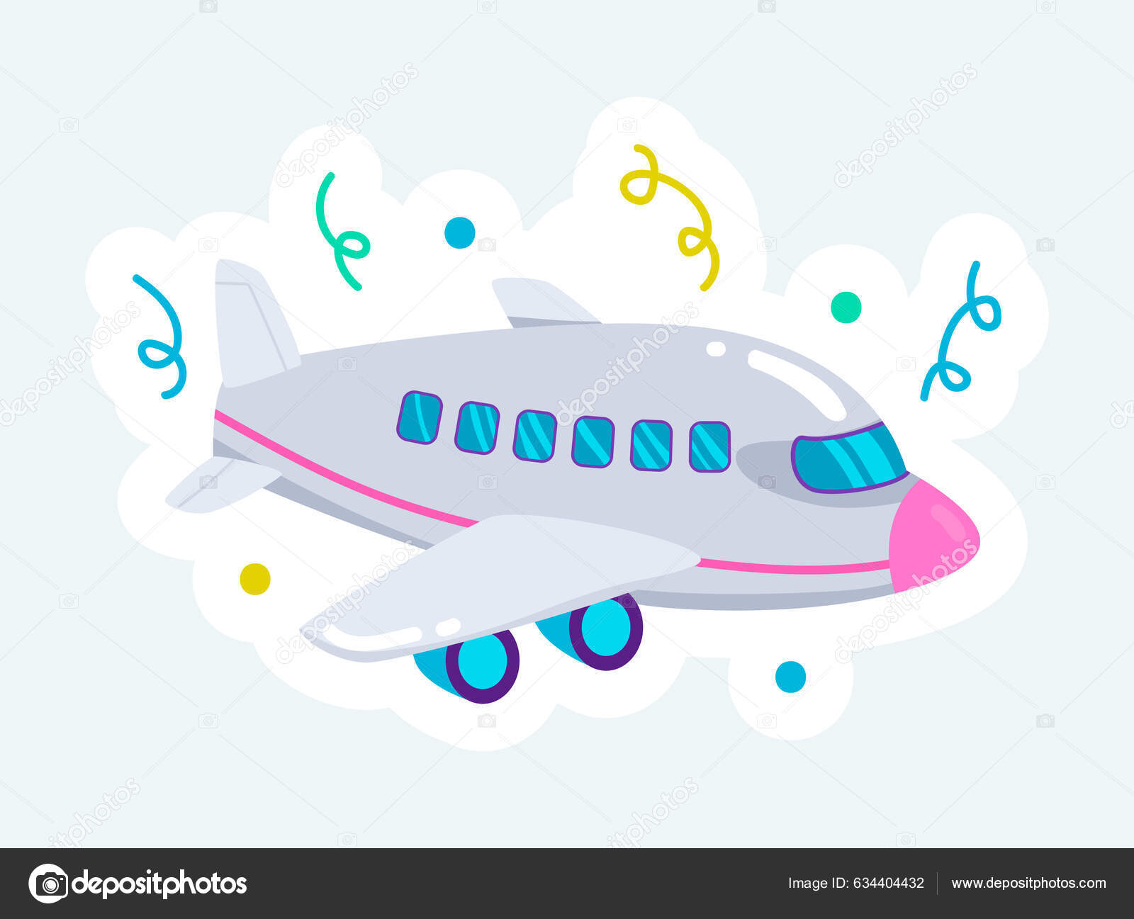 Cute Airplane Illustration