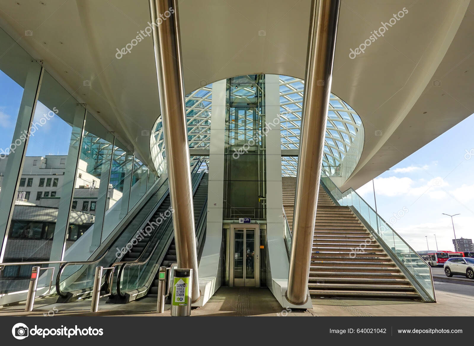 Hague Netherlands Entrance Hypermodern Metro Station Rotterdam — Stock ...