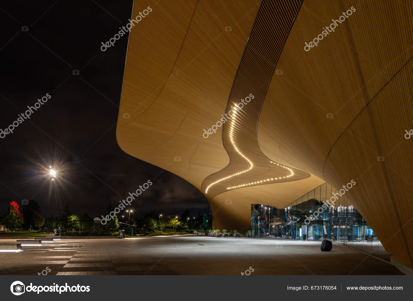 Helsinki Finland Helsinki Central Library Oodi Night — Stock Editorial ...