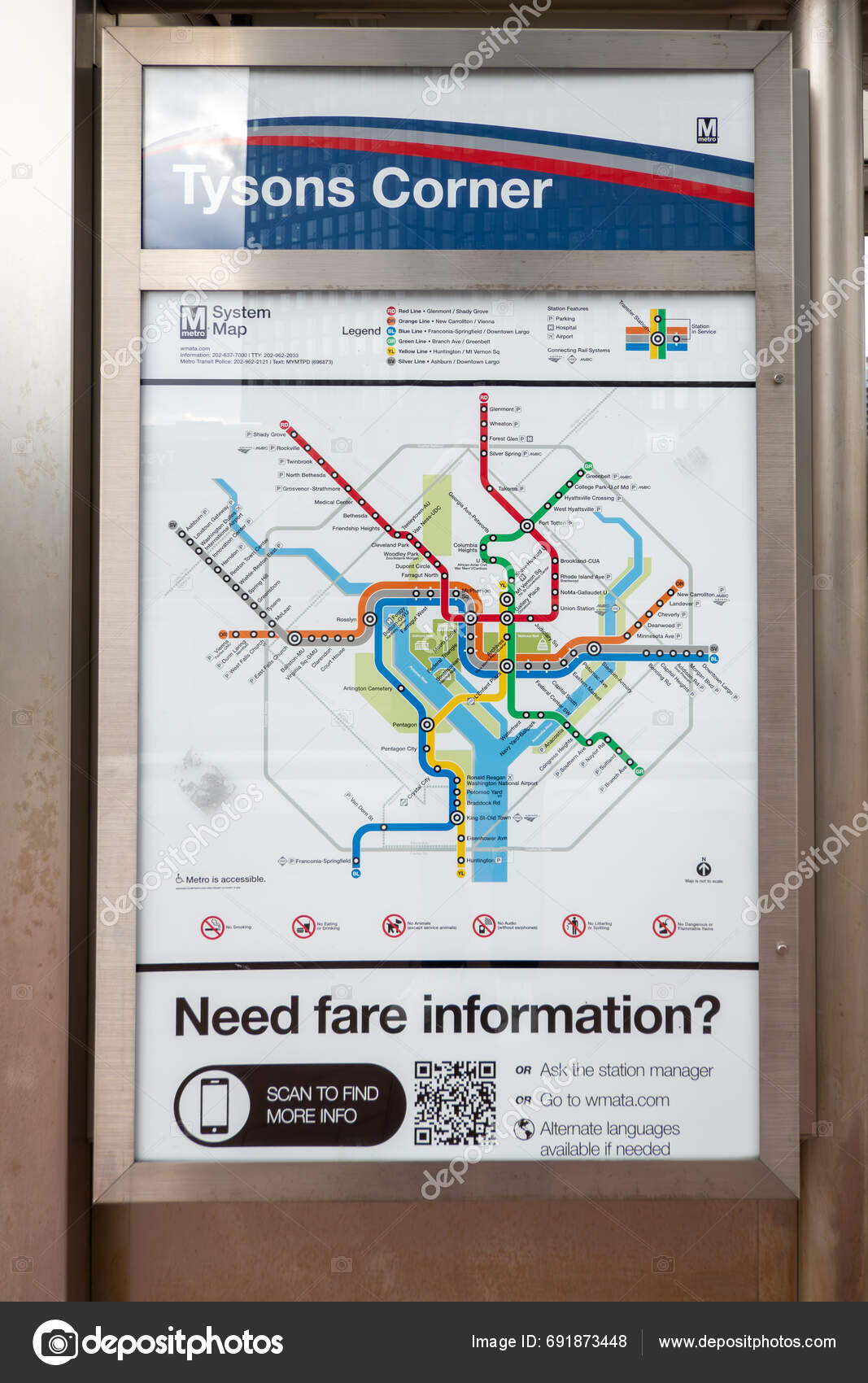Tysons Corner Virginia Usa Dec 2023 Map Metro Tysons Corner – Stock ...