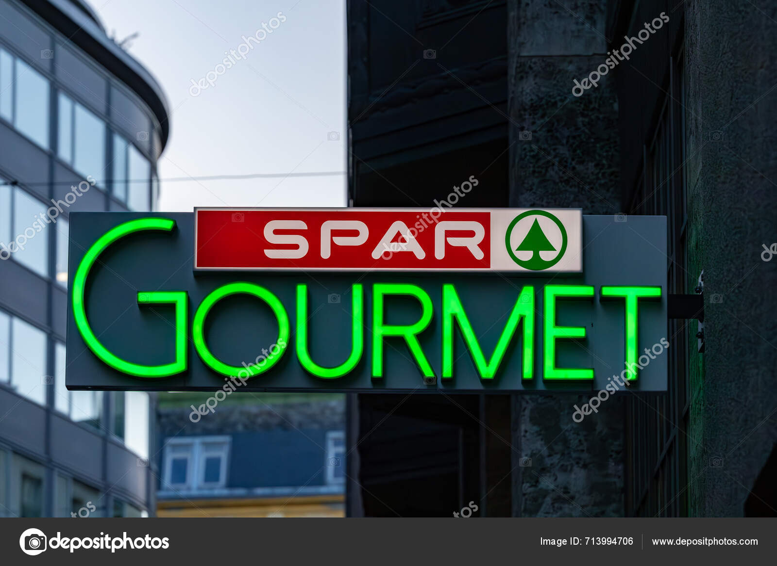 Vienna Austria April 2024 Sign Gourmet Spar Chain Supermarket — Stock ...