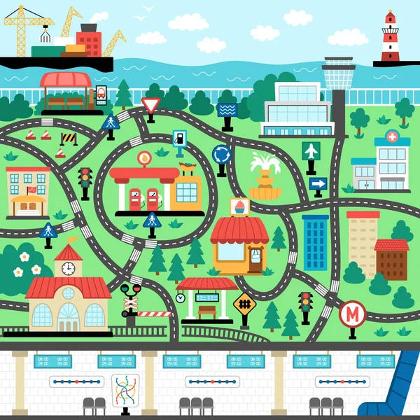 Simple City Map For Kids
