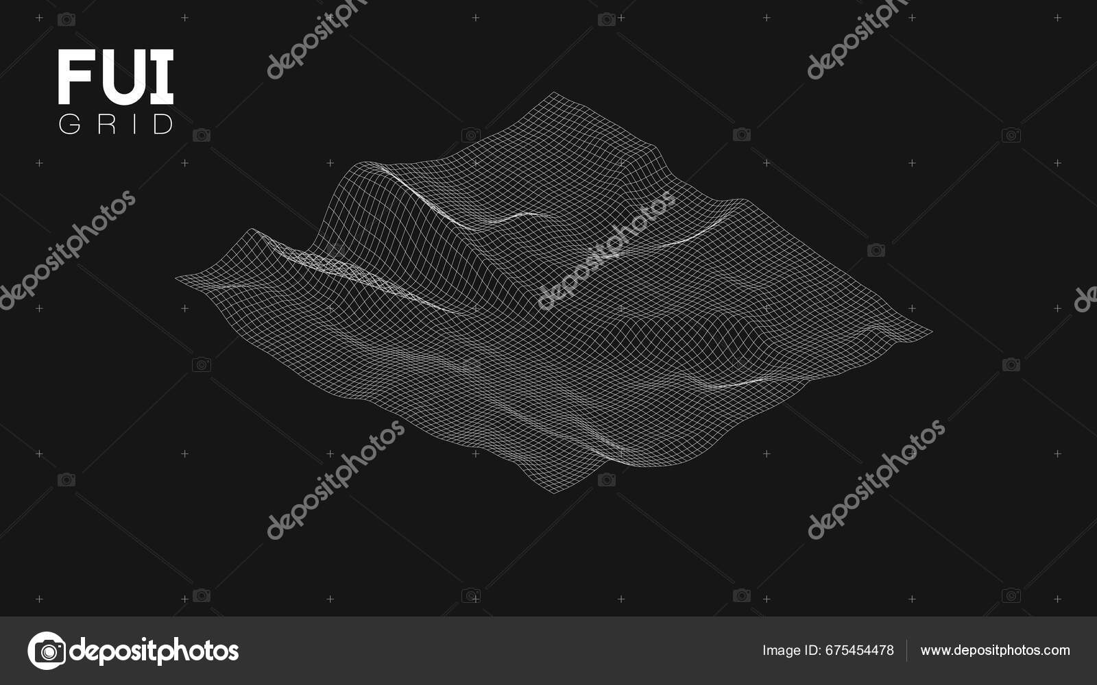 Fui Gui Vector Landscape Scan Grid Abstract Futuristic Background Sci ...