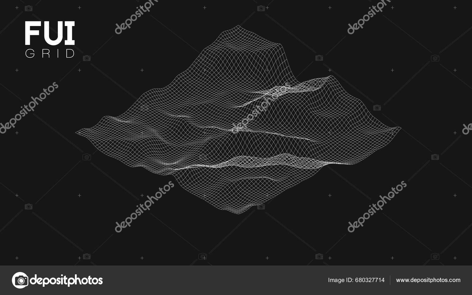 Fui Gui Vector Landscape Scan Grid Abstract Futuristic Background Sci ...