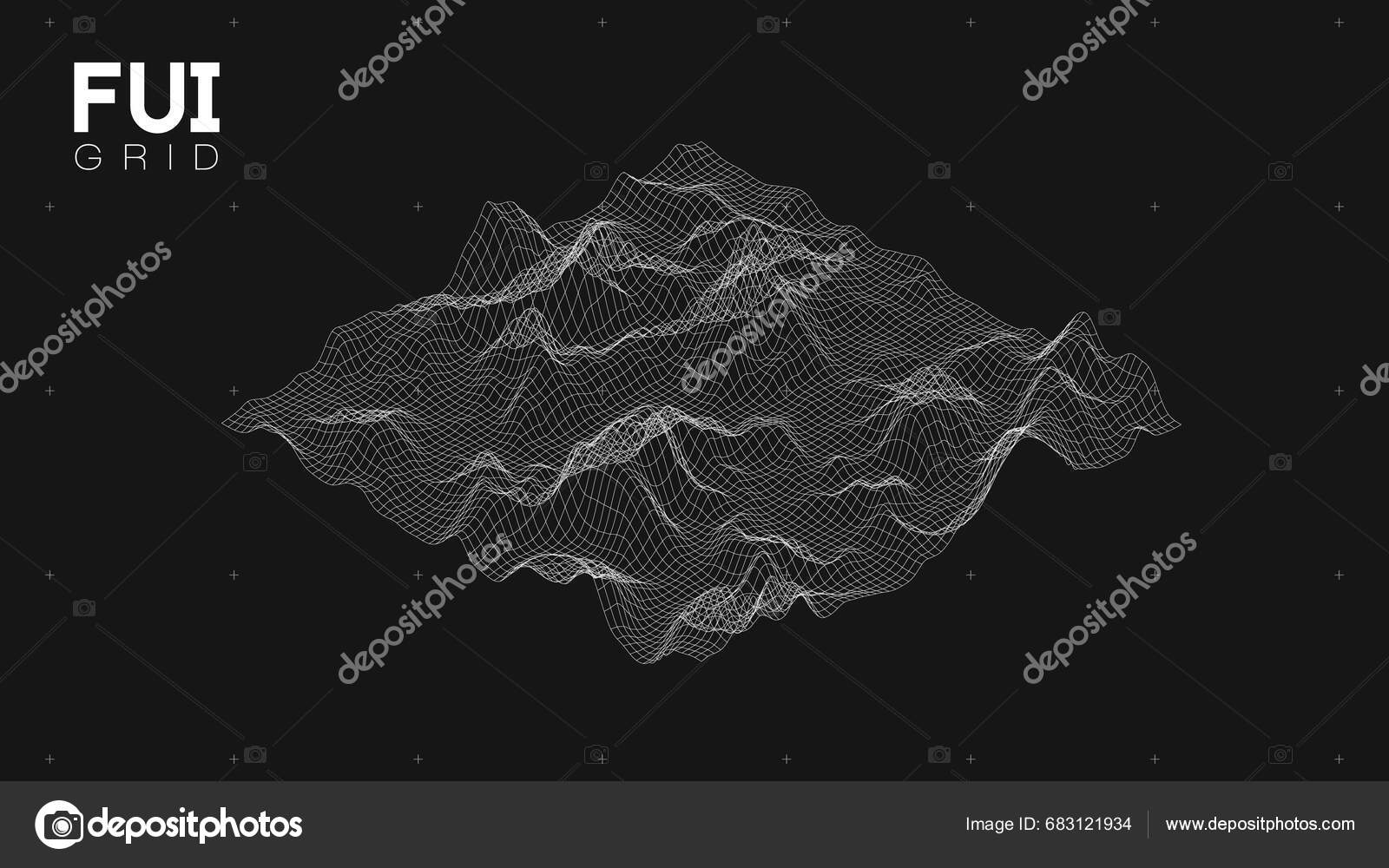 Fui Gui Vector Landscape Scan Grid Abstract Futuristic Background Sci ...
